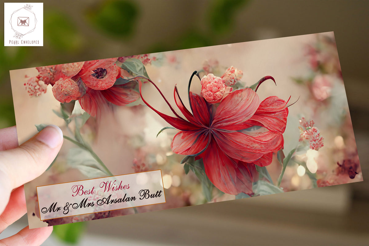 Beautiful Peachy Hibiscus envelope – Pearl Envelopes