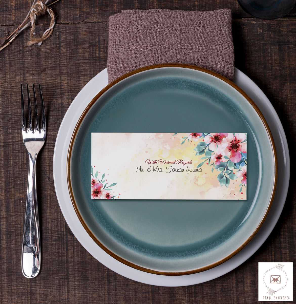 Elegant Watercolor floral envelope – Pearl Envelopes