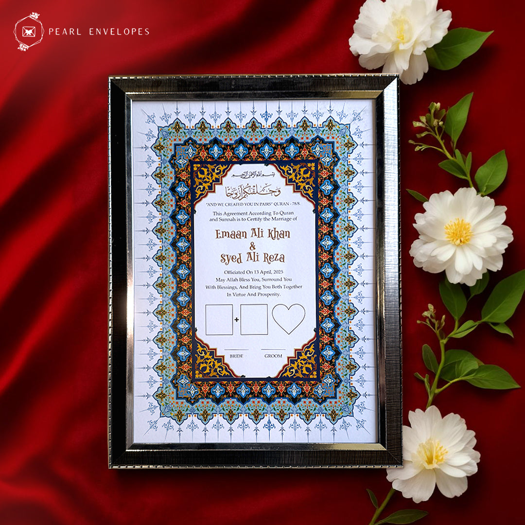 Classic Nikkah Certificate Frame – Pearl Envelopes