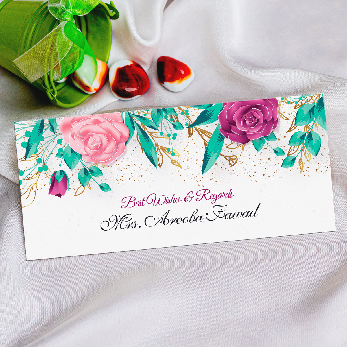 Flower Border Best Wishes Envelope – Pearl Envelopes