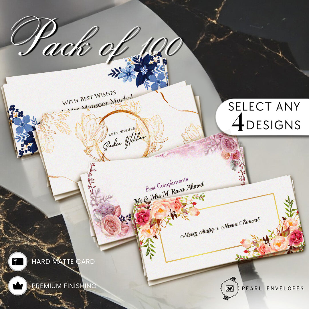 Customized Pack of 100 – Pearl Envelopes
